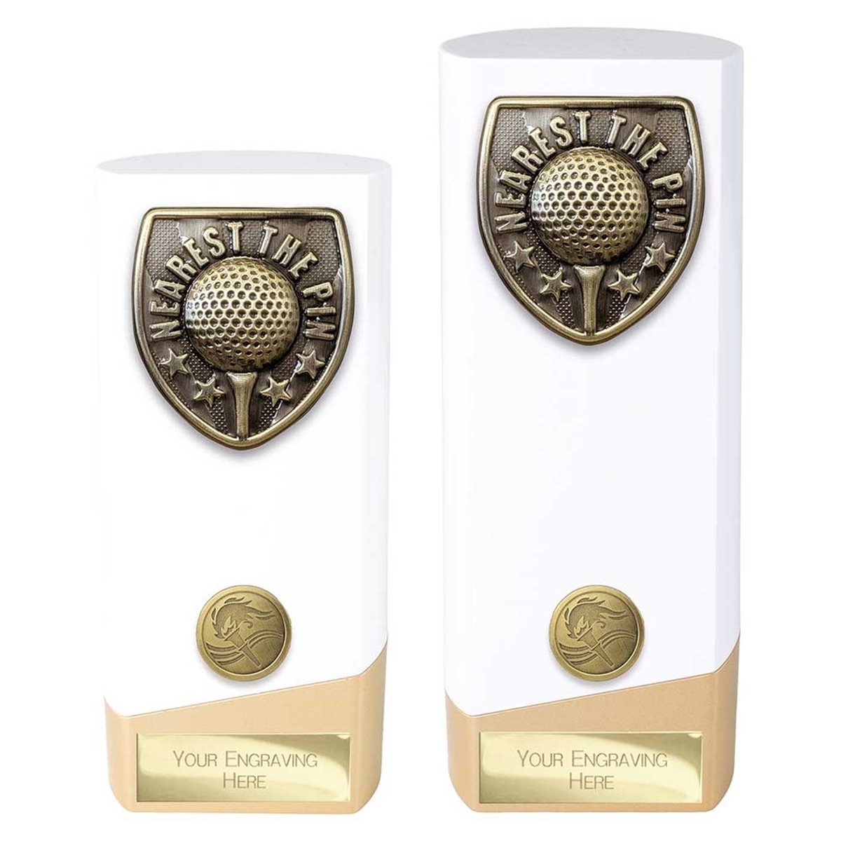 White and Gold Prime Heavyweight Nearest The Pin Award PW24211 | Jaycee ...