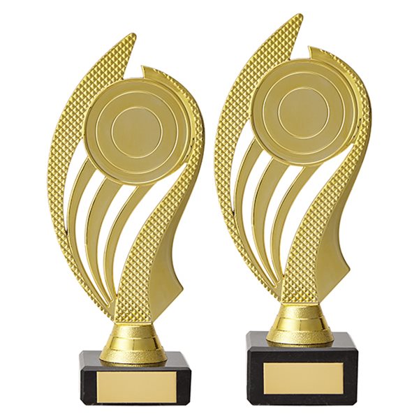 Gold Plastic Trophy on Black Marble Base TR19613 | Jaycee Trophies