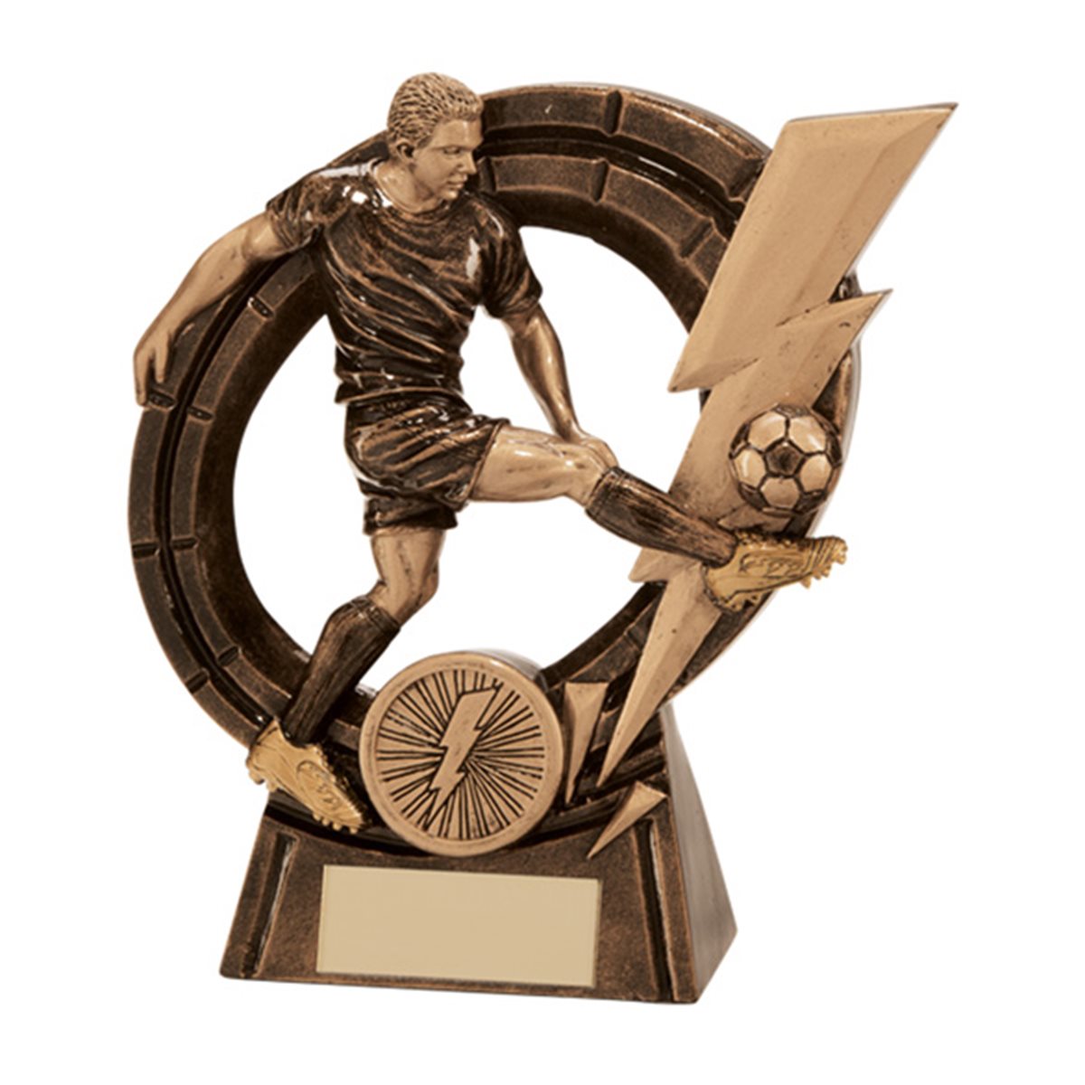 Thunderbolt Striker Male Football Trophy | Jaycee Trophies
